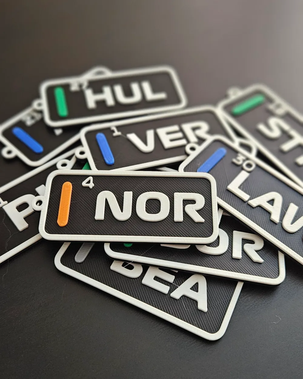 F1 Formula 1 driver tags keychain by Once 3D Studio MakerWorld ...