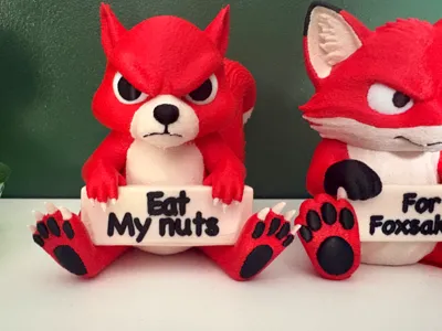 Grumpy Squirrel with slogan - Free 3D Print Model - MakerWorld