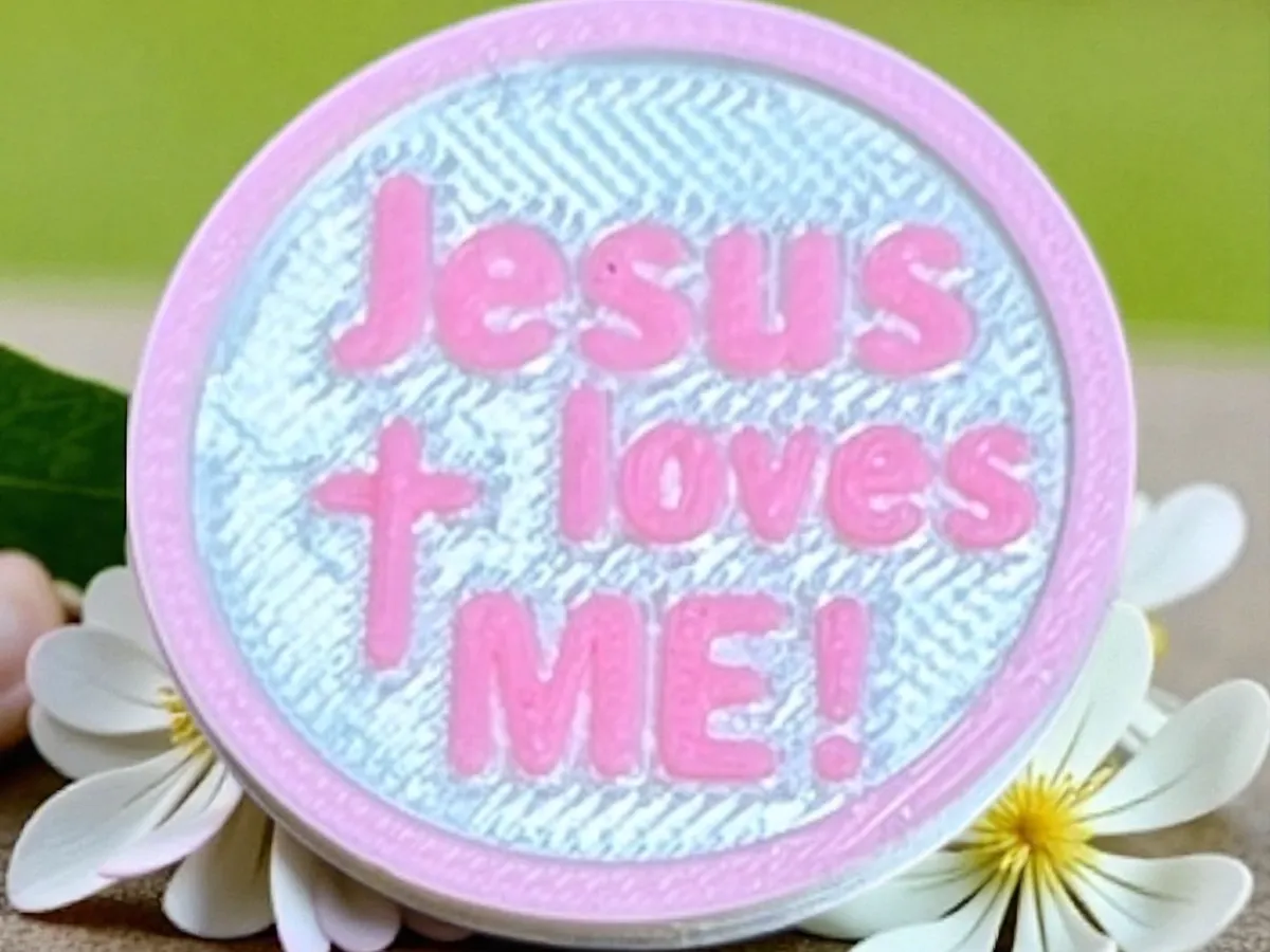 Jesus Loves Me Coin by Artwork by Colleen MakerWorld: Download Free 3D ...