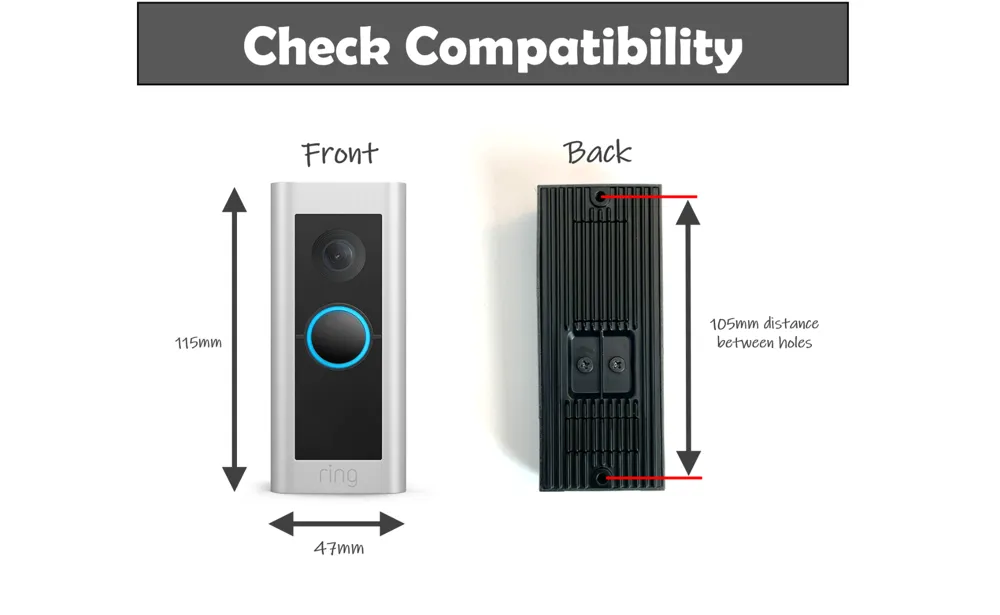 Ring Pro 2 Video Doorbell Mount - Four Angle Sizes by Apple Foot ...