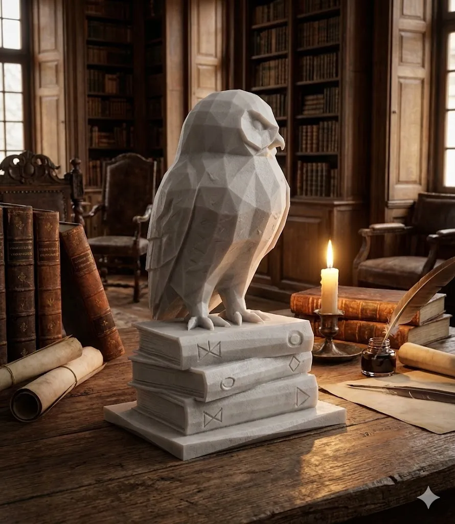 Hedwig Eule auf Zauberbüchern – Harry-Potter-Fankunst – Kostenloses 3D ...