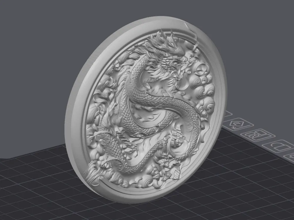 Imperial Dragon Bas-Relief by thibaud - MakerWorld