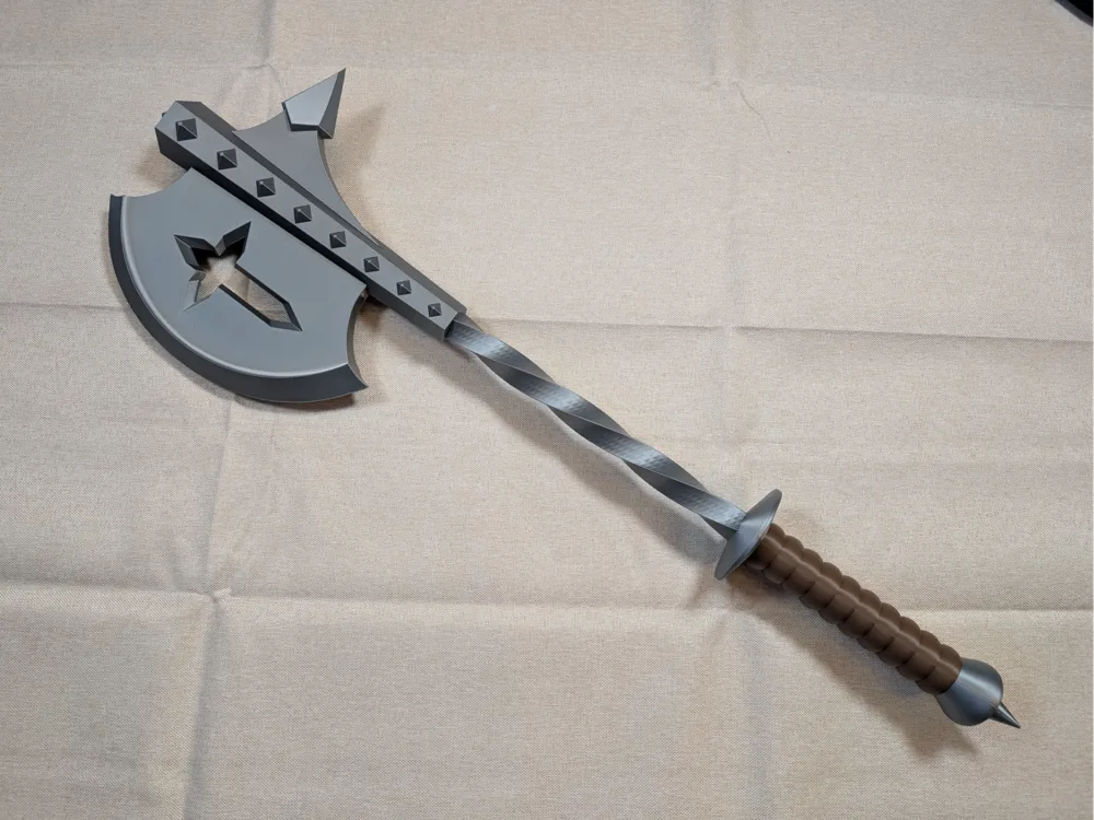 Holy Medieval Axe – Twisted Haft (High Stability) - Free 3D Print Model ...
