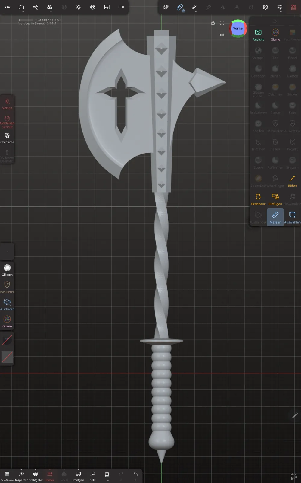 Holy Medieval Axe – Twisted Haft (High Stability) - Free 3D Print Model ...