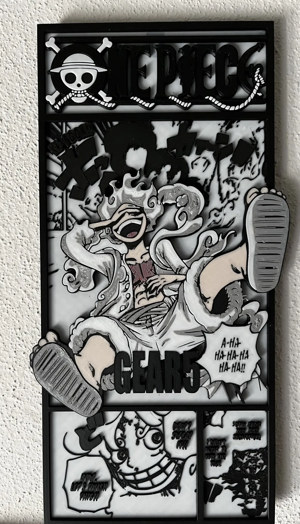 Manga Panel - Luffy Gear 5 - Free 3D Print Model - MakerWorld