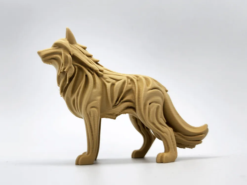Wood-Carved Wolf Sculpture by Triple G Workshop MakerWorld: Download ...
