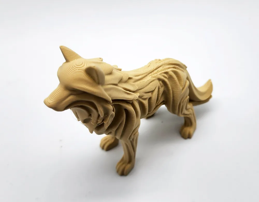 Wood-Carved Wolf Sculpture by Triple G Workshop - MakerWorld