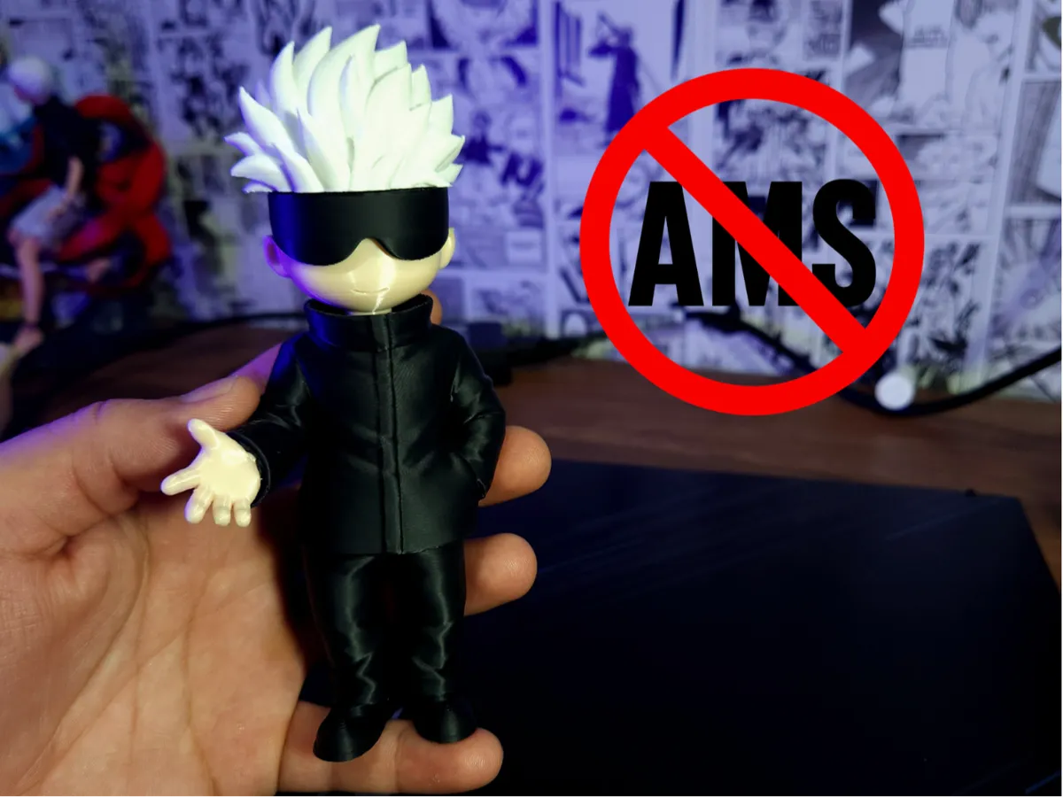 Satoru gojo chibi - multipart / no ams - Free 3D Print Model - MakerWorld