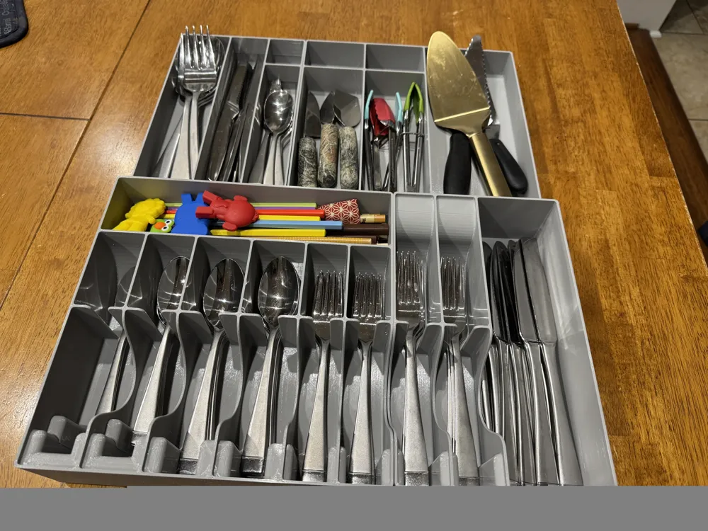 Gridfinity Silverware Drawer Organizer - Free 3D Print Model - MakerWorld