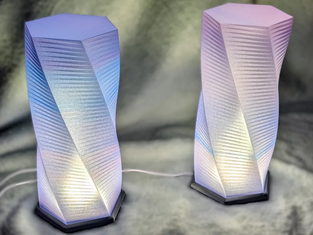 Hex-Twisted Prism Lamp - Free 3D Print Model - MakerWorld