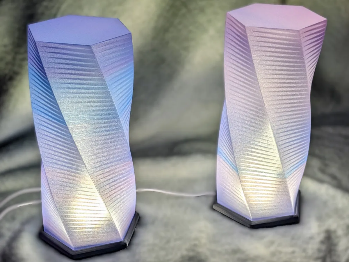 Hex-Twisted Prism Lamp - Free 3D Print Model - MakerWorld