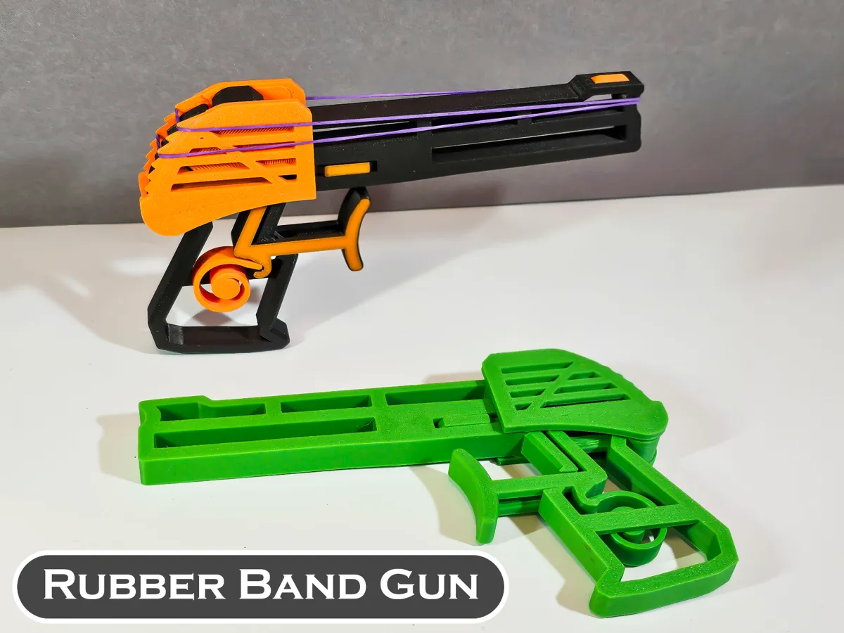 Rubber Band Gun - Free 3D Print Model - MakerWorld