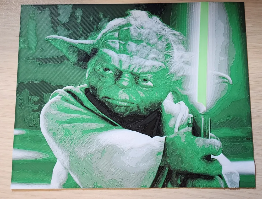 Yoda with Lightsaber (Hueforge) by briankstan MakerWorld: Download Free ...