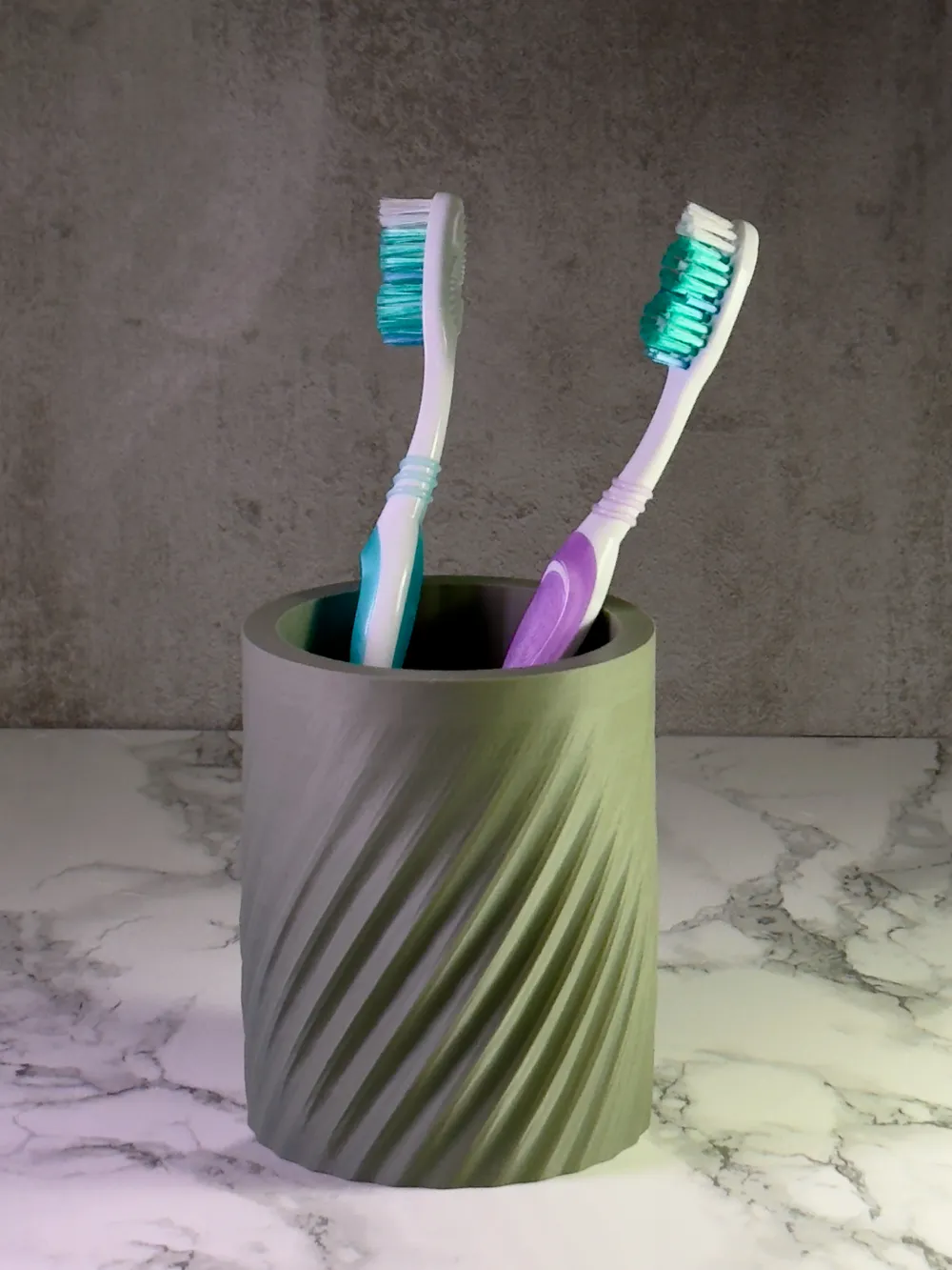 Minimalist Toothbrush Holder with Spiral Design by OneManOnePrinter ...