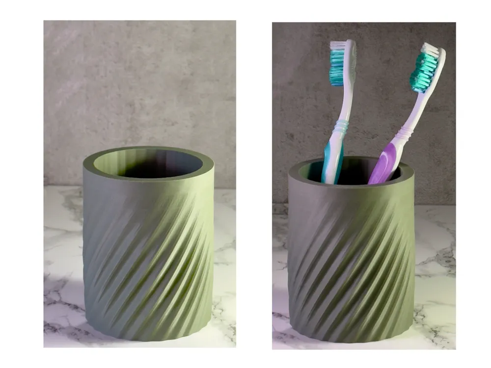 Minimalist Toothbrush Holder with Spiral Design by OneManOnePrinter ...