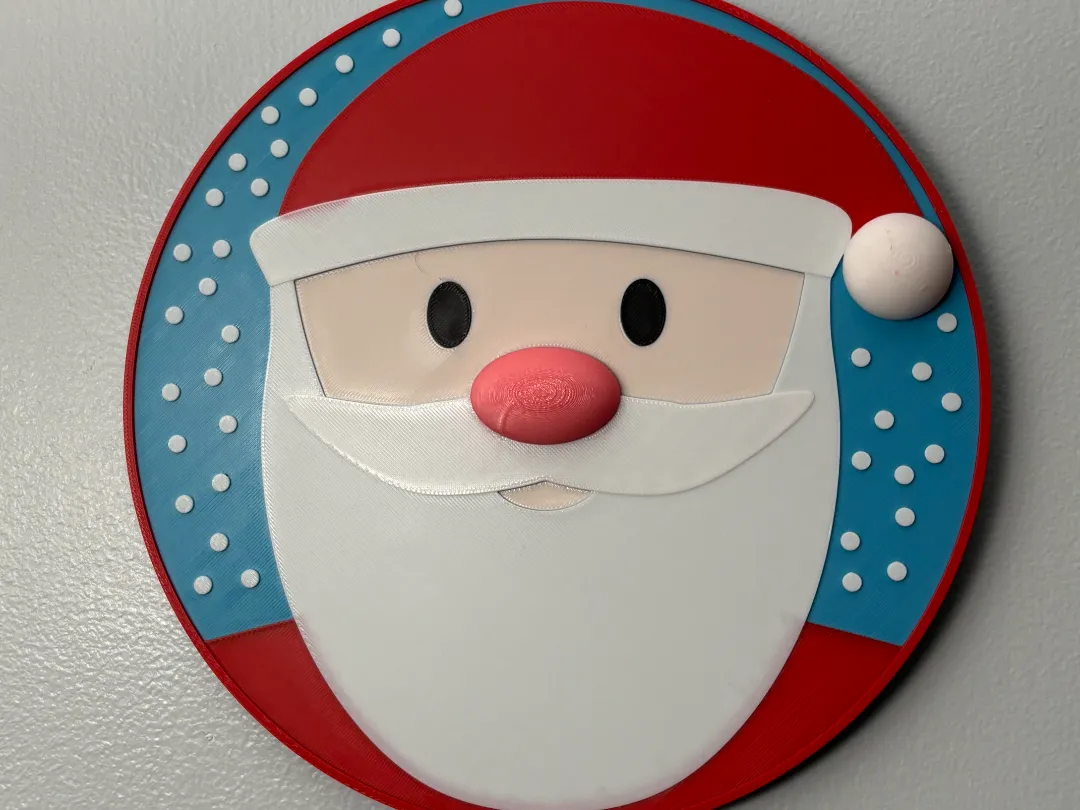 Santa Portrait Christmas Wall Decoration by Roughrider 3D MakerWorld ...