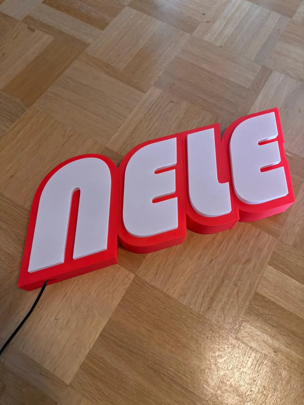 Name tag Lettering Sign NELE - Nameplate NELE by Frogbert - MakerWorld