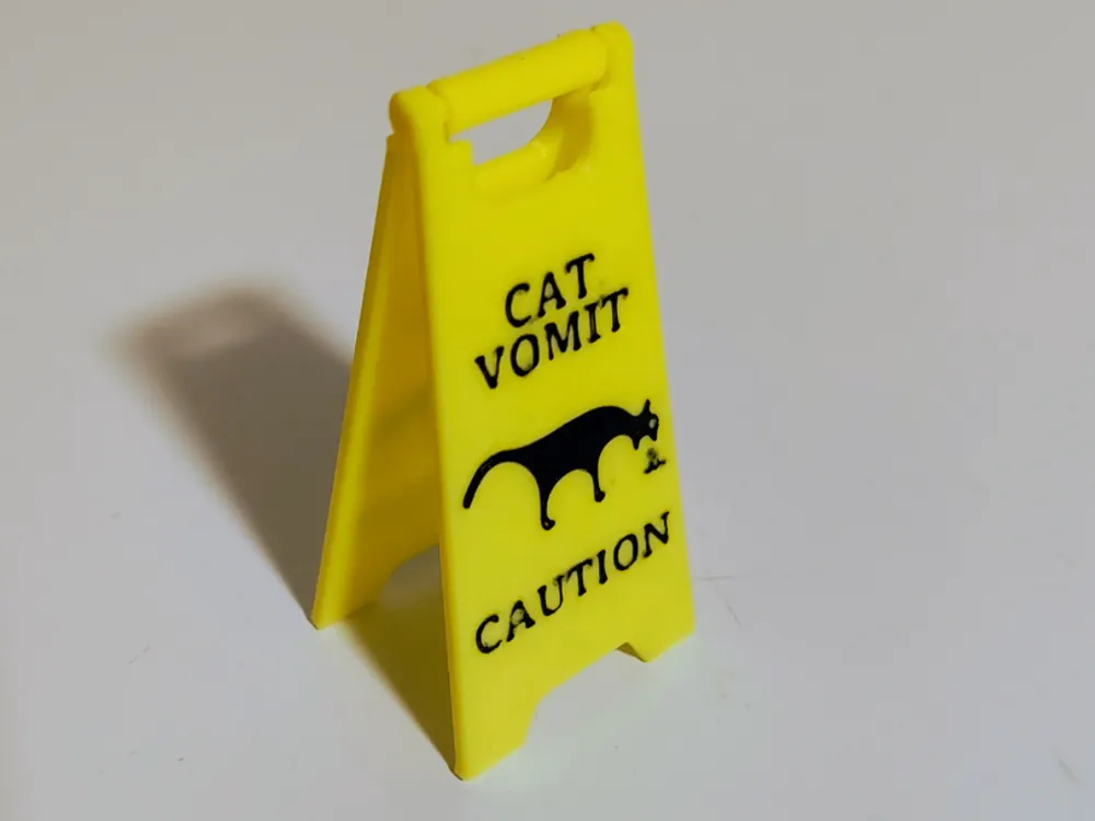 Cat vomit sign Remixed by suzukiracing250 - MakerWorld
