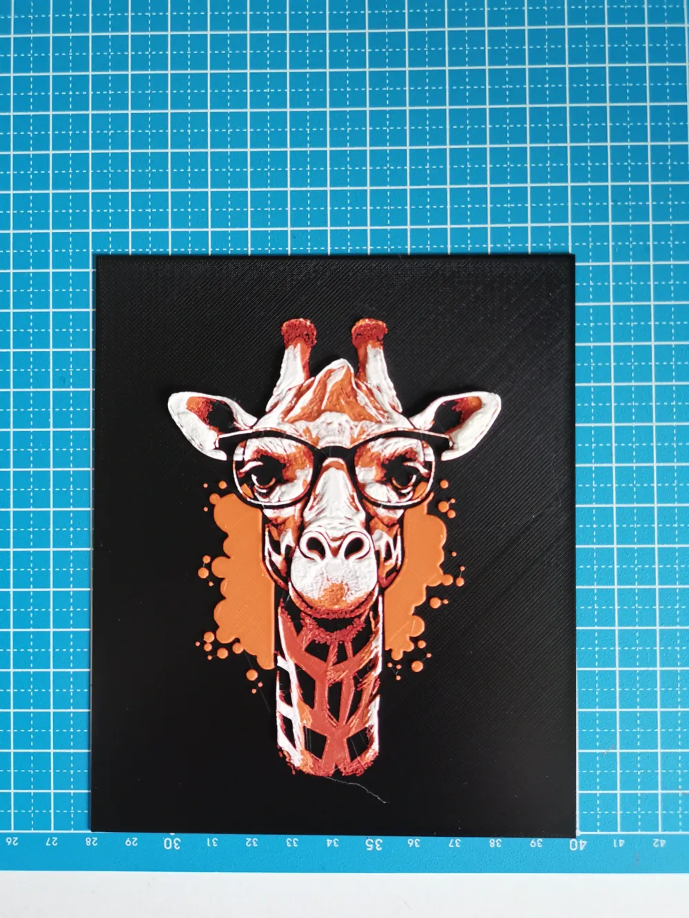 Giraffe with Glasses - Hueforge Animal 3d Wall Art by kevin.goetz ...