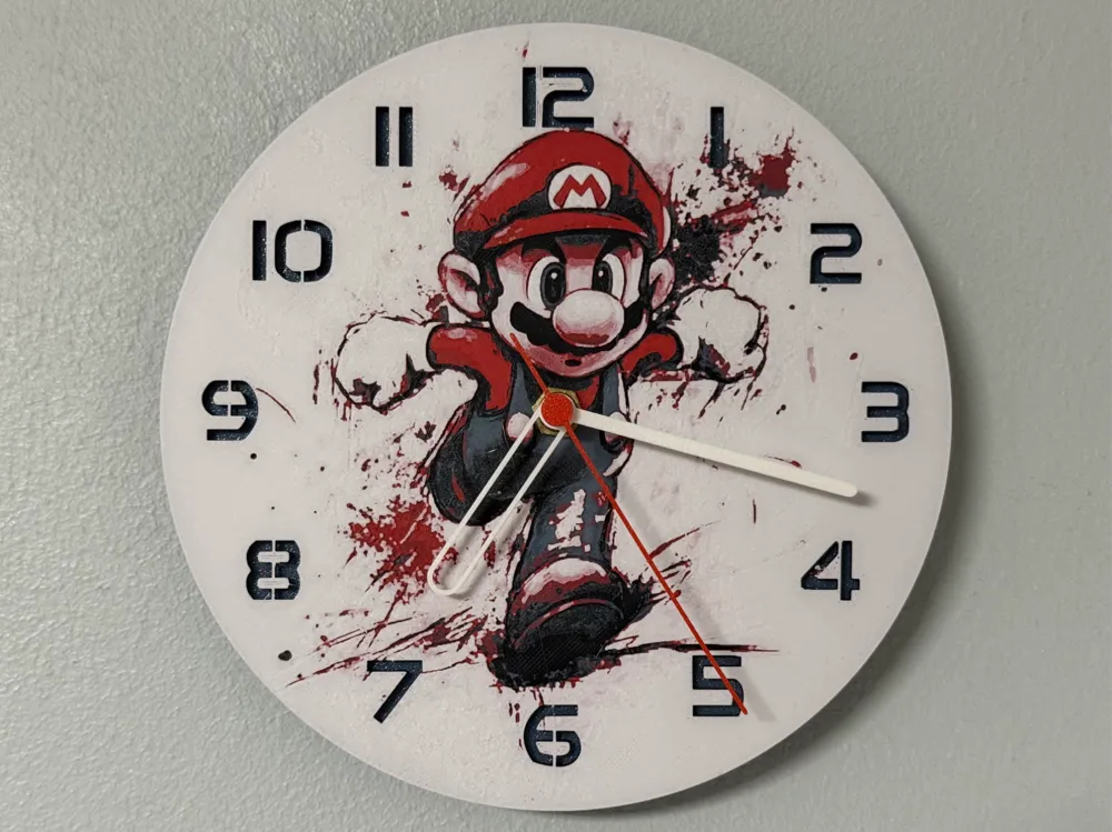 wall / desk clock Super Mario - Free 3D Print Model - MakerWorld