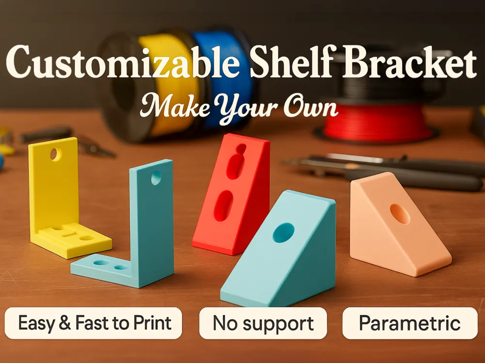 Customizable Parametric Shelf Bracket – OpenSCAD - Free 3D Print Model ...