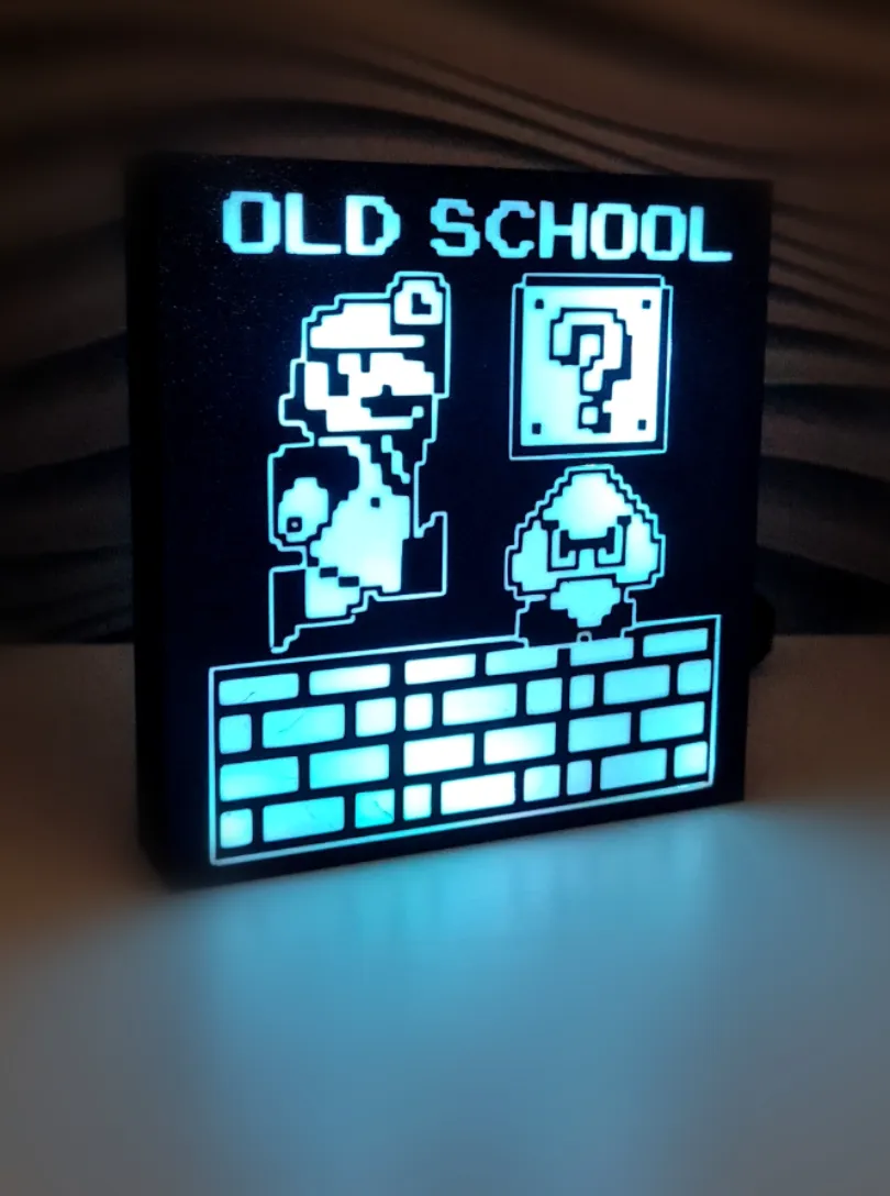 Lightbox Mario Old School by justfourprint - MakerWorld
