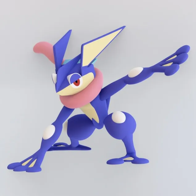 Greninja Pokemon Model; No AMS Needed - Split - Free 3D Print Model ...