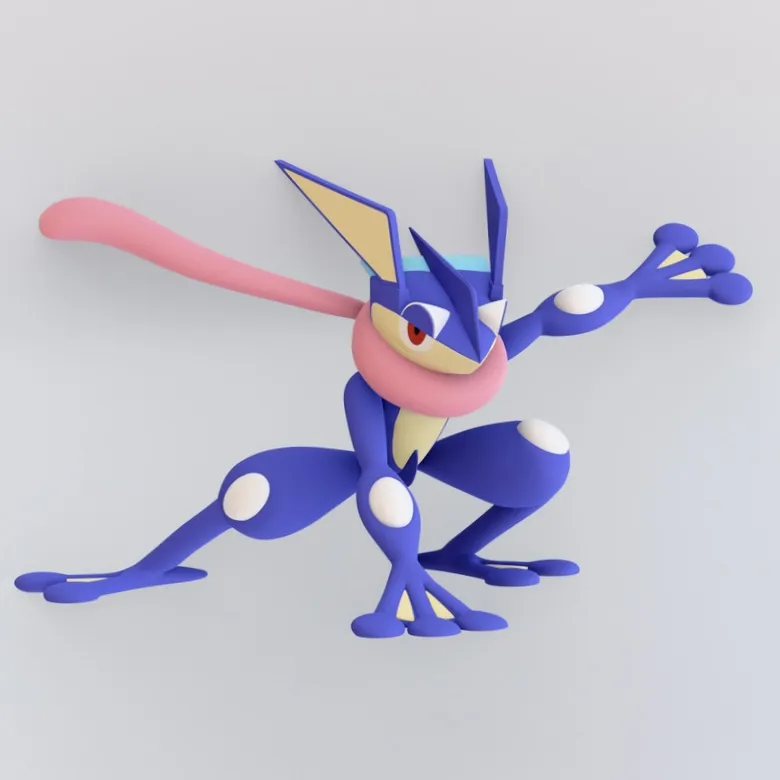 Greninja Pokemon Model; No AMS Needed - Split - Free 3D Print Model ...