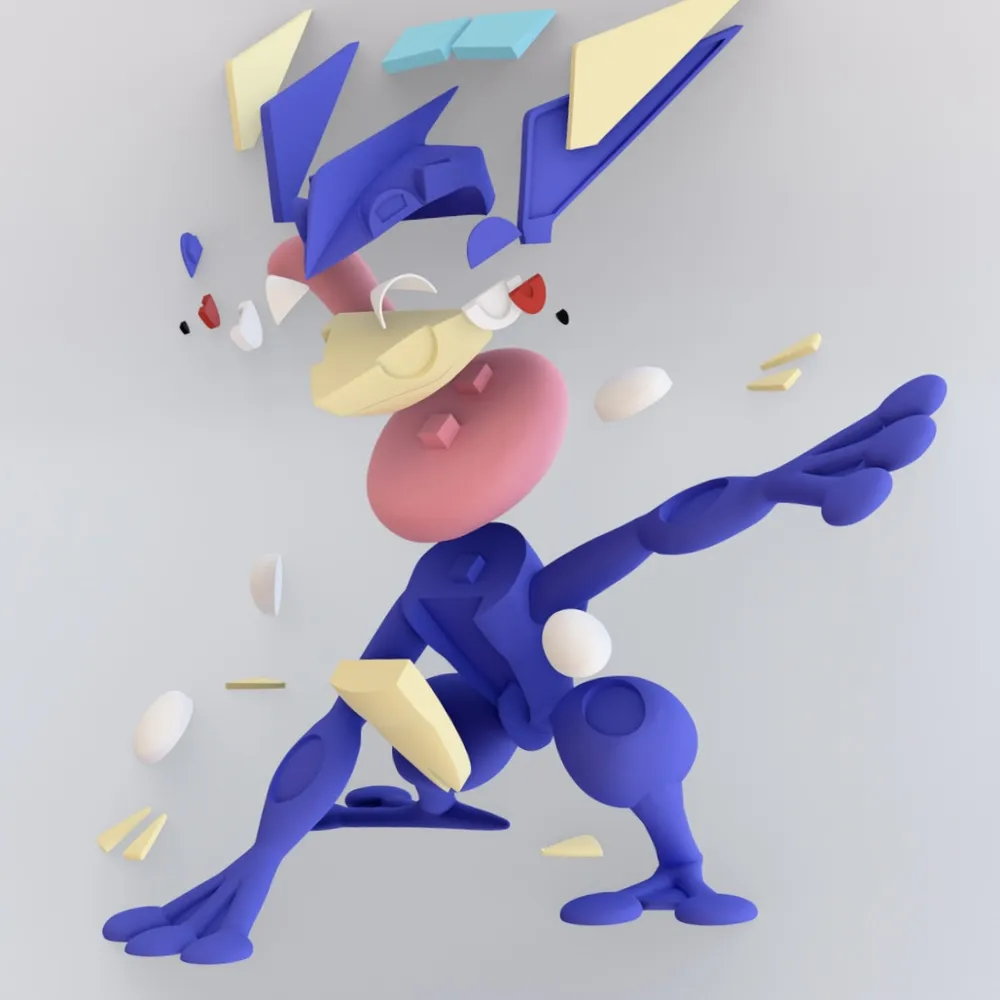 Greninja Pokemon Model; No AMS Needed - Split - Free 3D Print Model ...