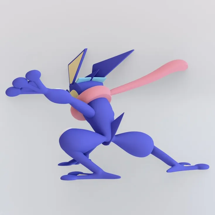 Greninja Pokemon Model; No AMS Needed - Split - Free 3D Print Model ...