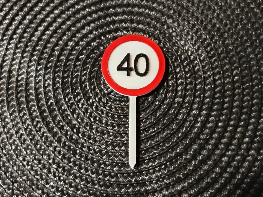 Speed Limit Sign Cake Topper – Custom Year Number - Free 3D Print Model ...