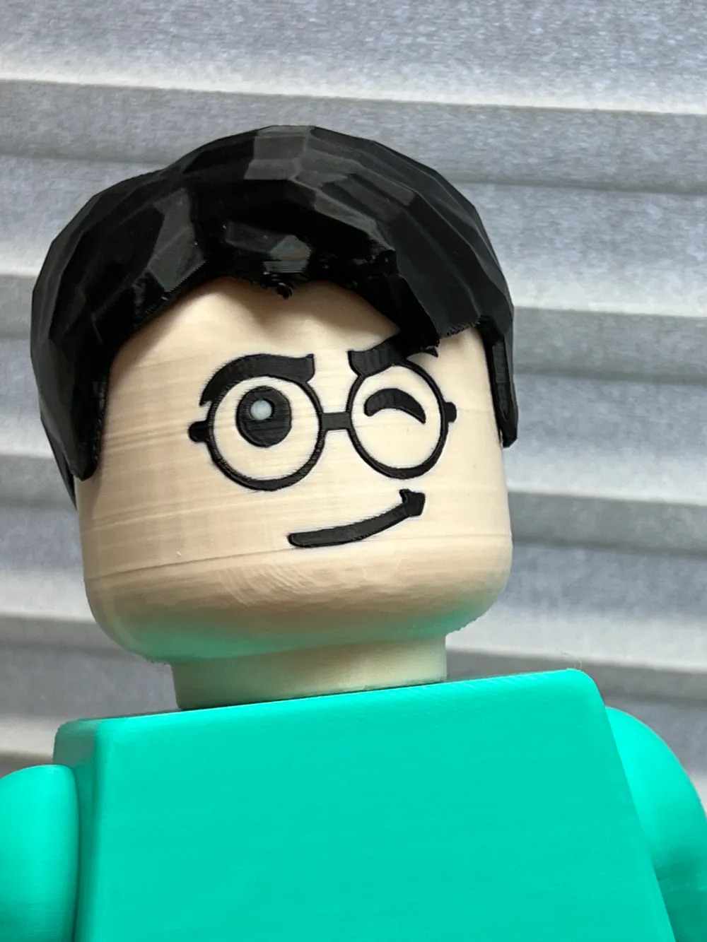 Big Brick * Male Face Winking With Glasses by WhatChelleIMake - MakerWorld