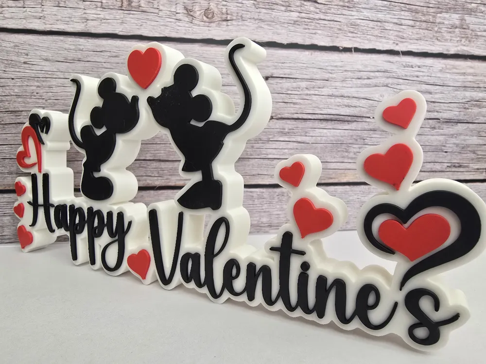 Mickey Valentine's Sign - Free 3D Print Model - MakerWorld