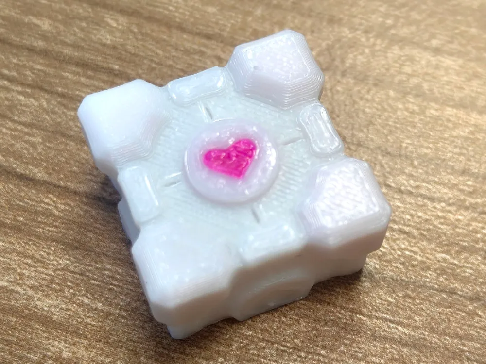 Companion Cube Portal keyboard keycap AMS/non-ams - Free 3D Print Model ...