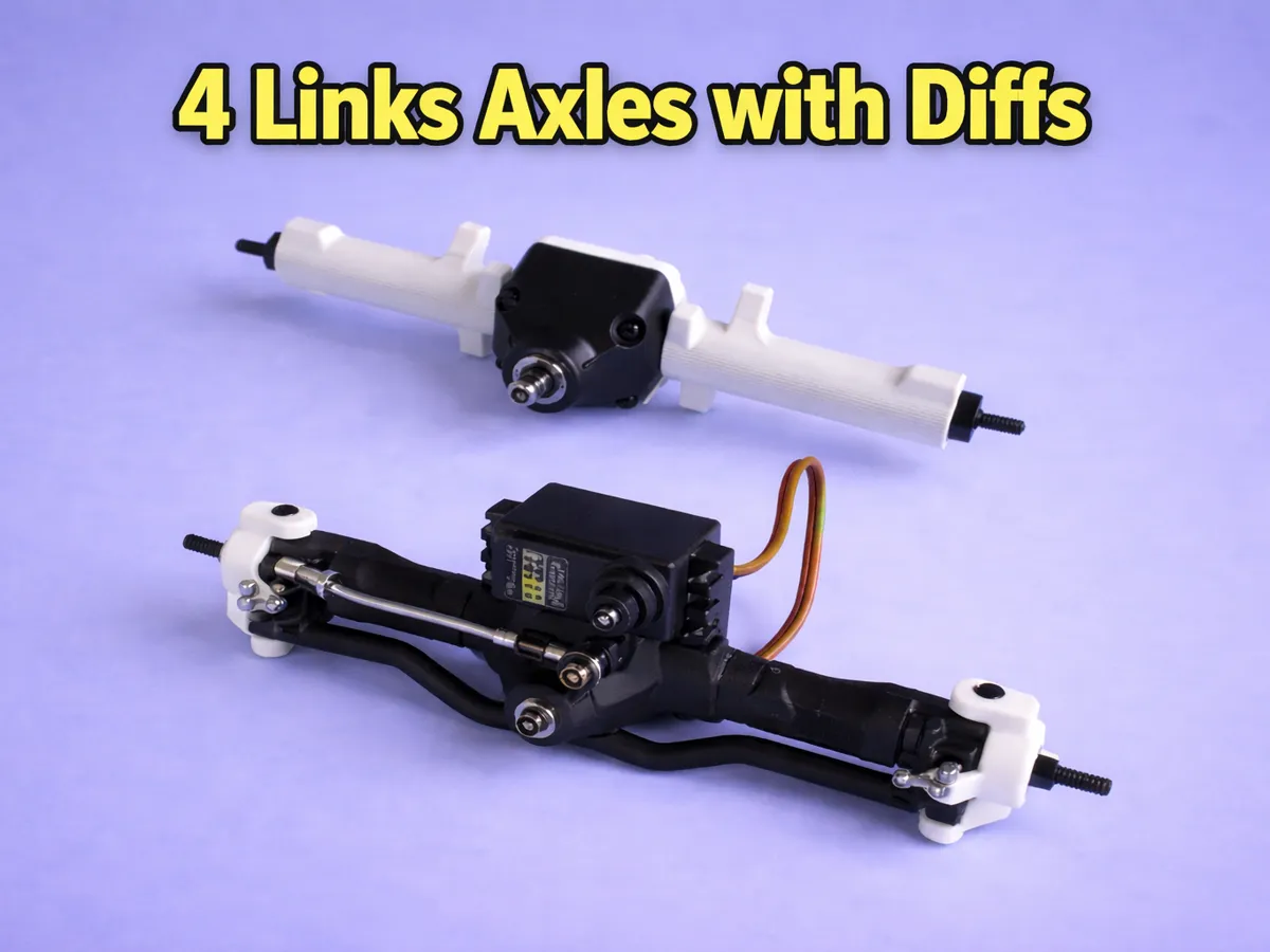 RC truck 8x8 differential axles for 4 links - Free 3D Print Model ...