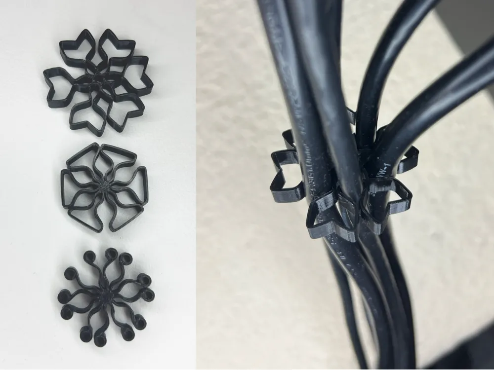 Cable Flower Clip - Free 3D Print Model - MakerWorld
