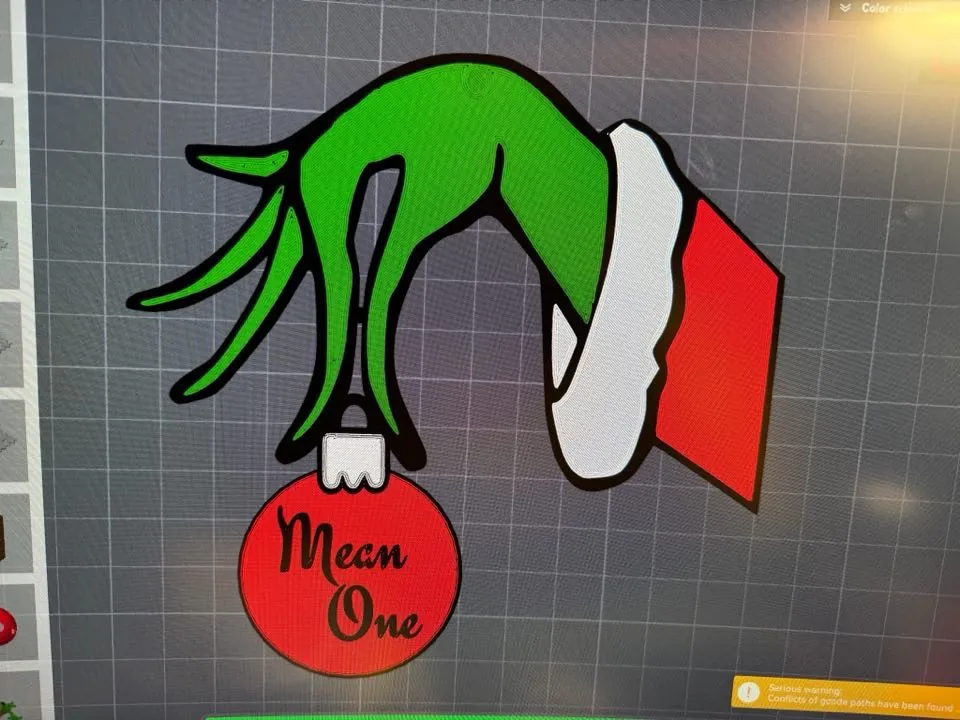 Grinch Hand Ornament/Sign - Free 3D Print Model - MakerWorld
