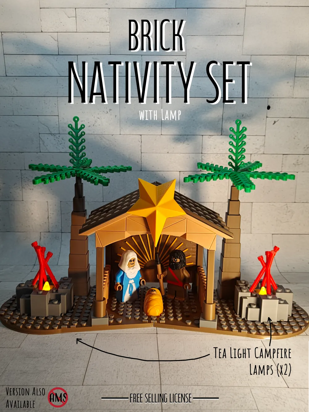 Brick Nativity Set (Highly Detailed w/ Tea Lights) - Free 3D Print ...