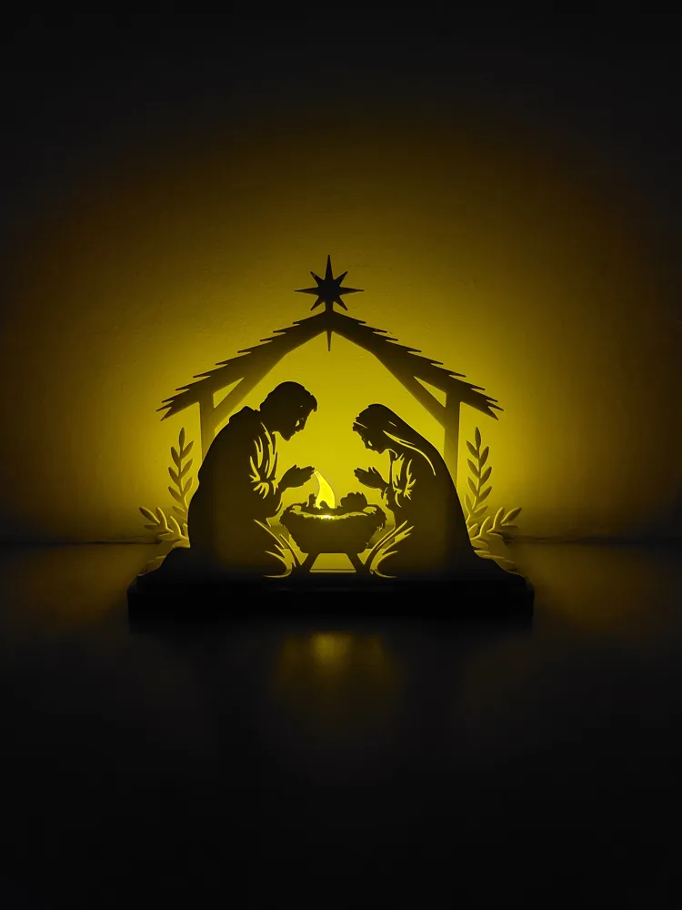 christmas Nativity Scene with tealight - Free 3D Print Model - MakerWorld