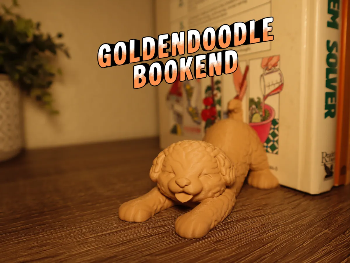 Goldendoodle Bookend - Free 3D Print Model - MakerWorld