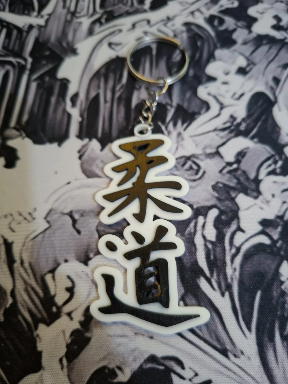 Kanji Judo Keychain – Japanese Style – Two-tone - Free 3D Print Model ...