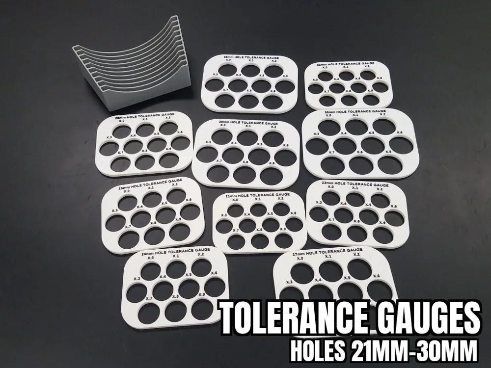 Tolerance Gauges - Holes 21mm - 30mm by ShopTeacher - MakerWorld