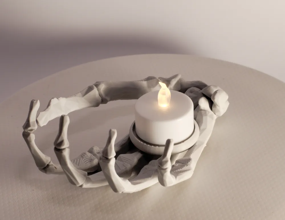 Skeletal Hand Tealight | Anatomically Accurate - Free 3D Print Model ...
