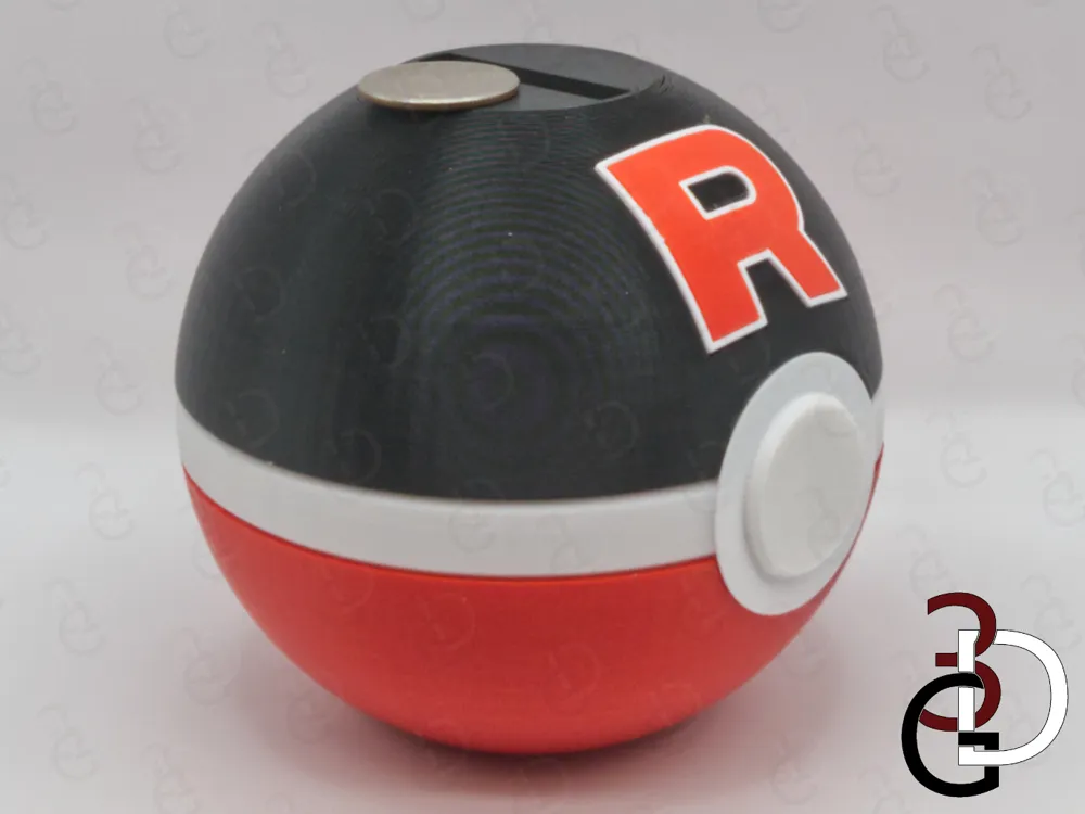 Team Rocket Pokeball Piggy Bank by 3d Gene Designs MakerWorld: Download ...