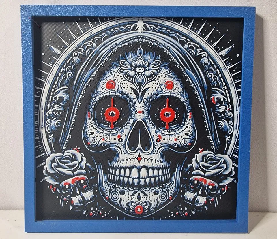 Skull , Holy Death, hueforge by Kz3DDD - MakerWorld