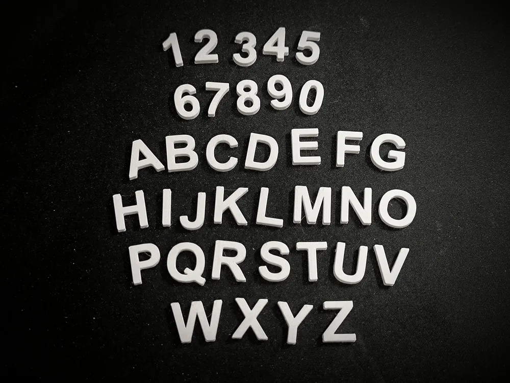 Alphabet Letters & Numbers (Extended Set) - Arial - Free 3D Print Model ...