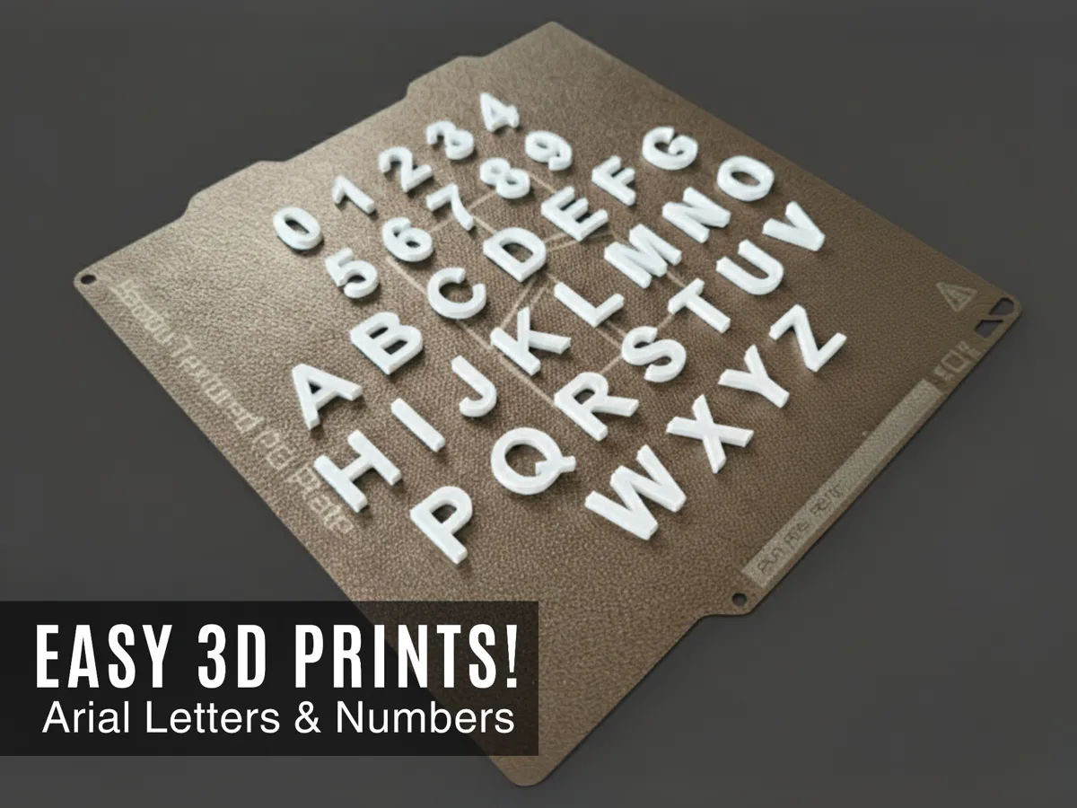 Alphabet Letters & Numbers (Extended Set) - Arial - Free 3D Print Model ...
