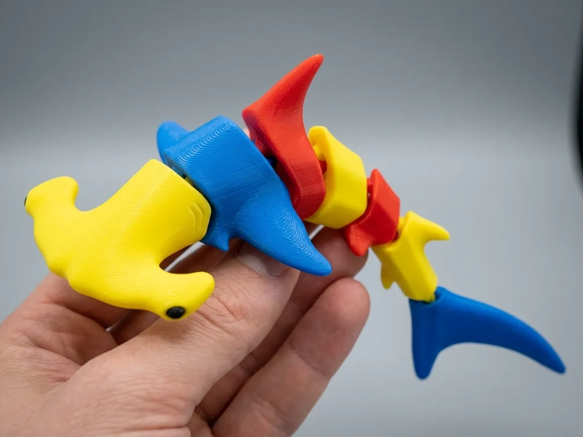 Flexi Hammerhead Shark -Articulated AMS Multicolor - Free 3D Print ...