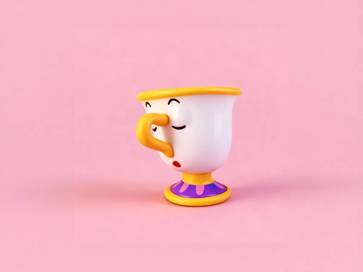 Chip Cup - Beauty and the Beast Teapot and Cup Cute Figurine for Girls ...