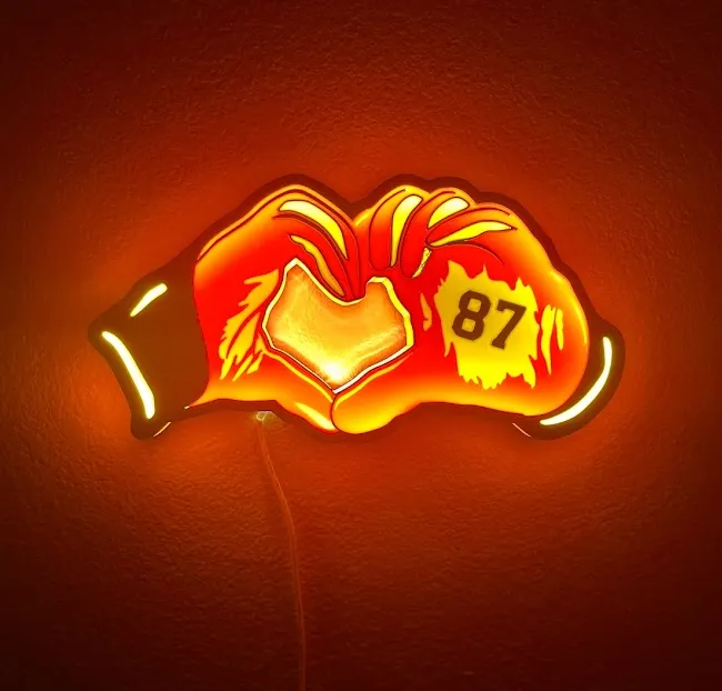 Any NFL Team / Player Heart Hands LED Sign - Fully Customizable Color ...